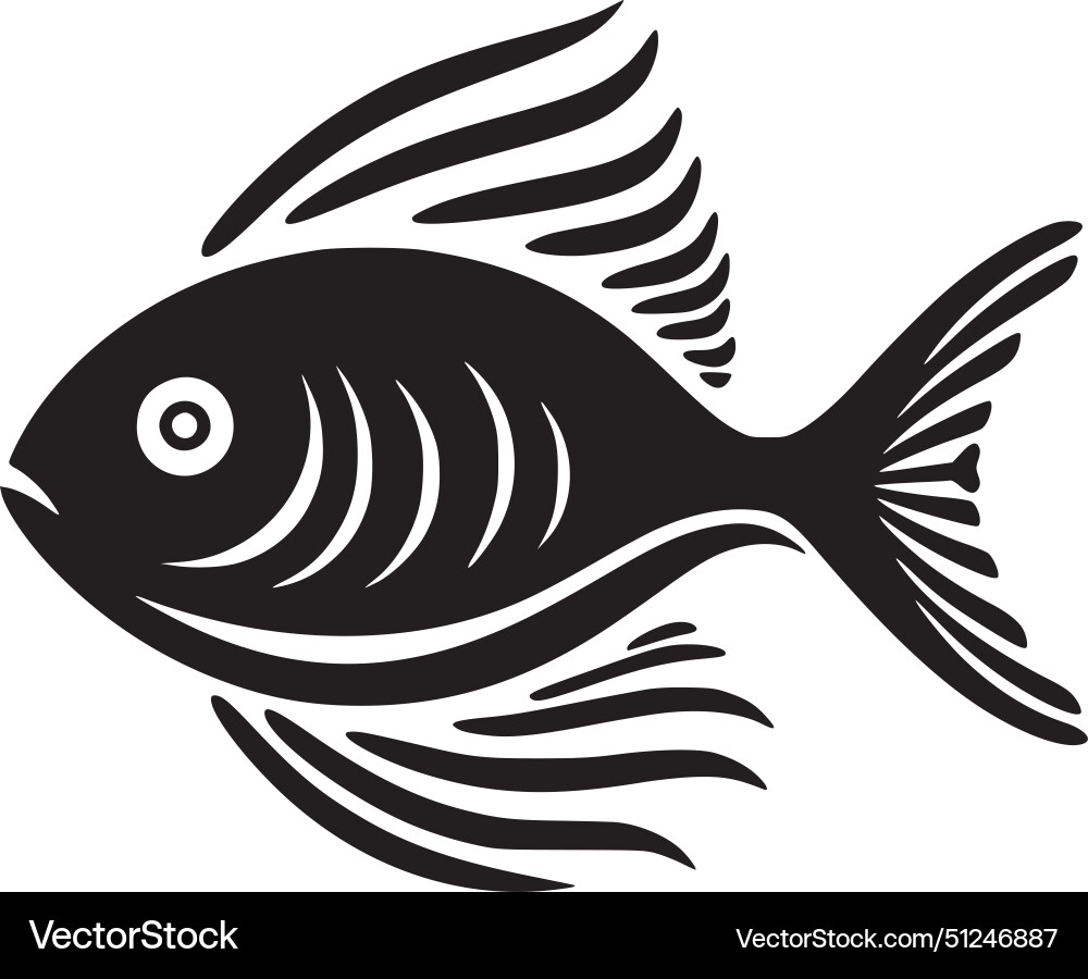 Fish - black and white isolated icon Royalty Free Vector