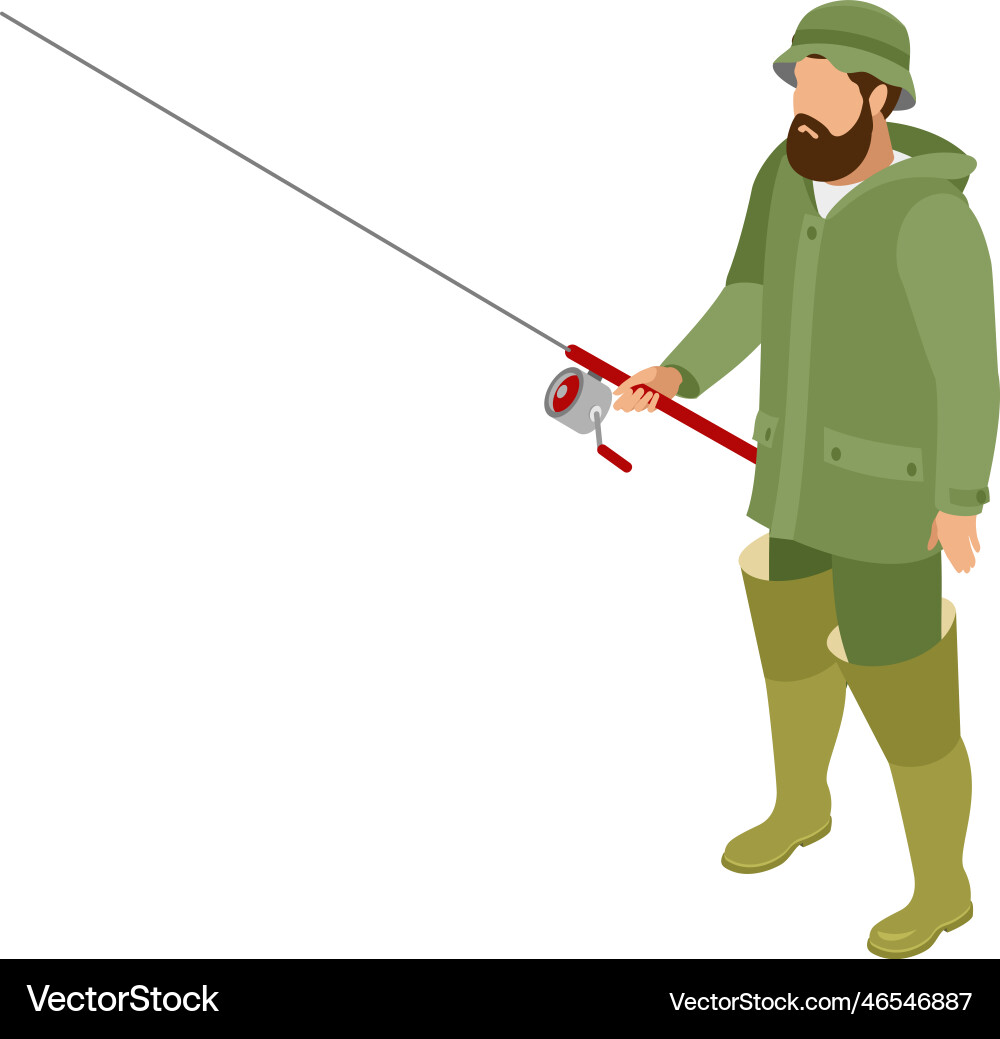 Fisherman isometric Royalty Free Vector Image - VectorStock
