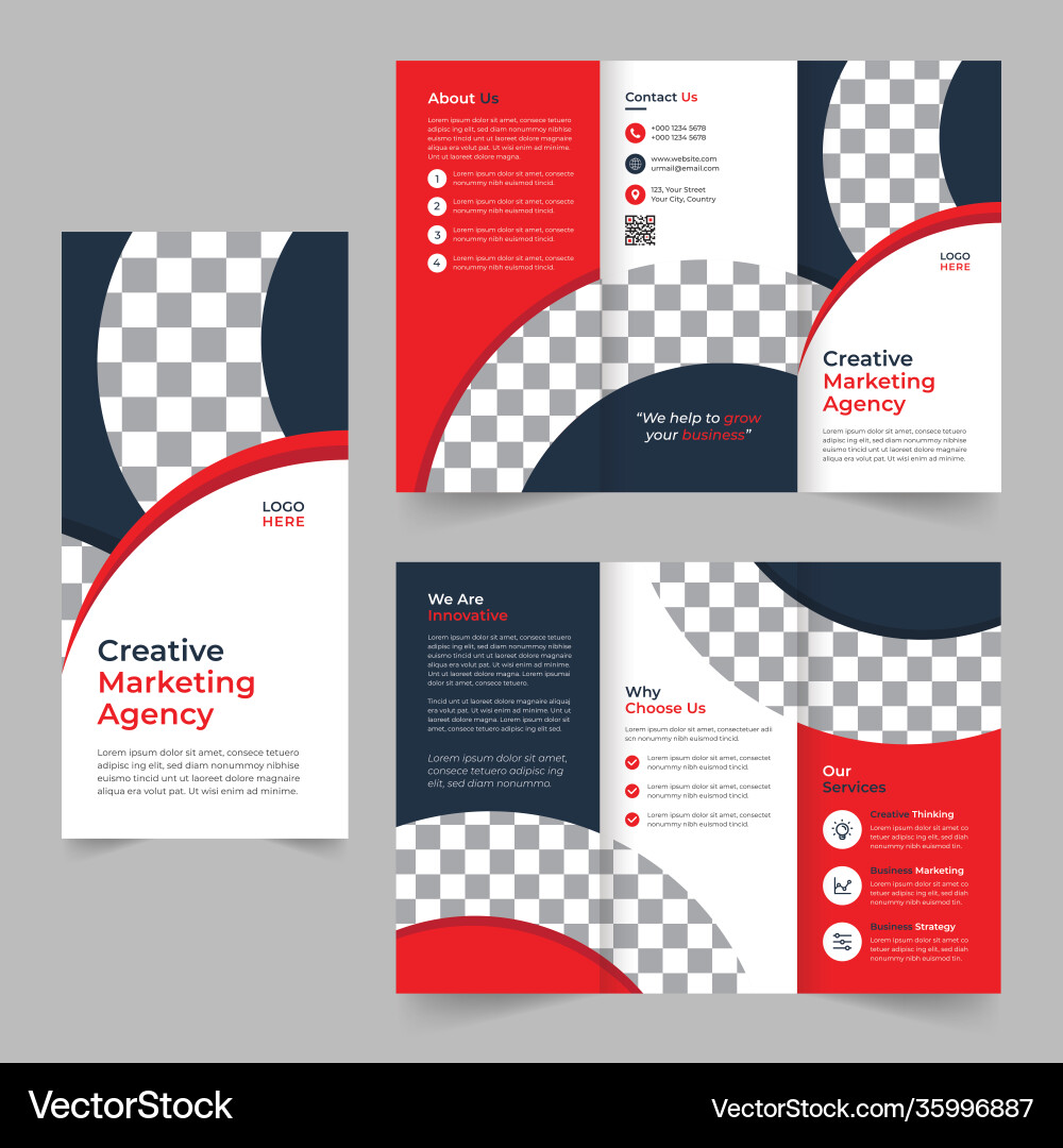 Modern Tri-Fold Brochure Template Royalty Free Vector Image