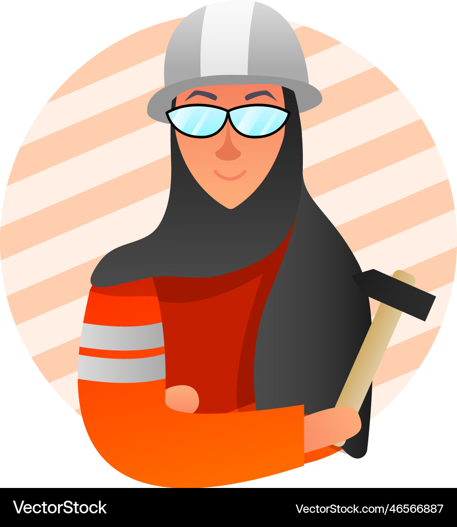 Muslim woman profession icon Royalty Free Vector Image