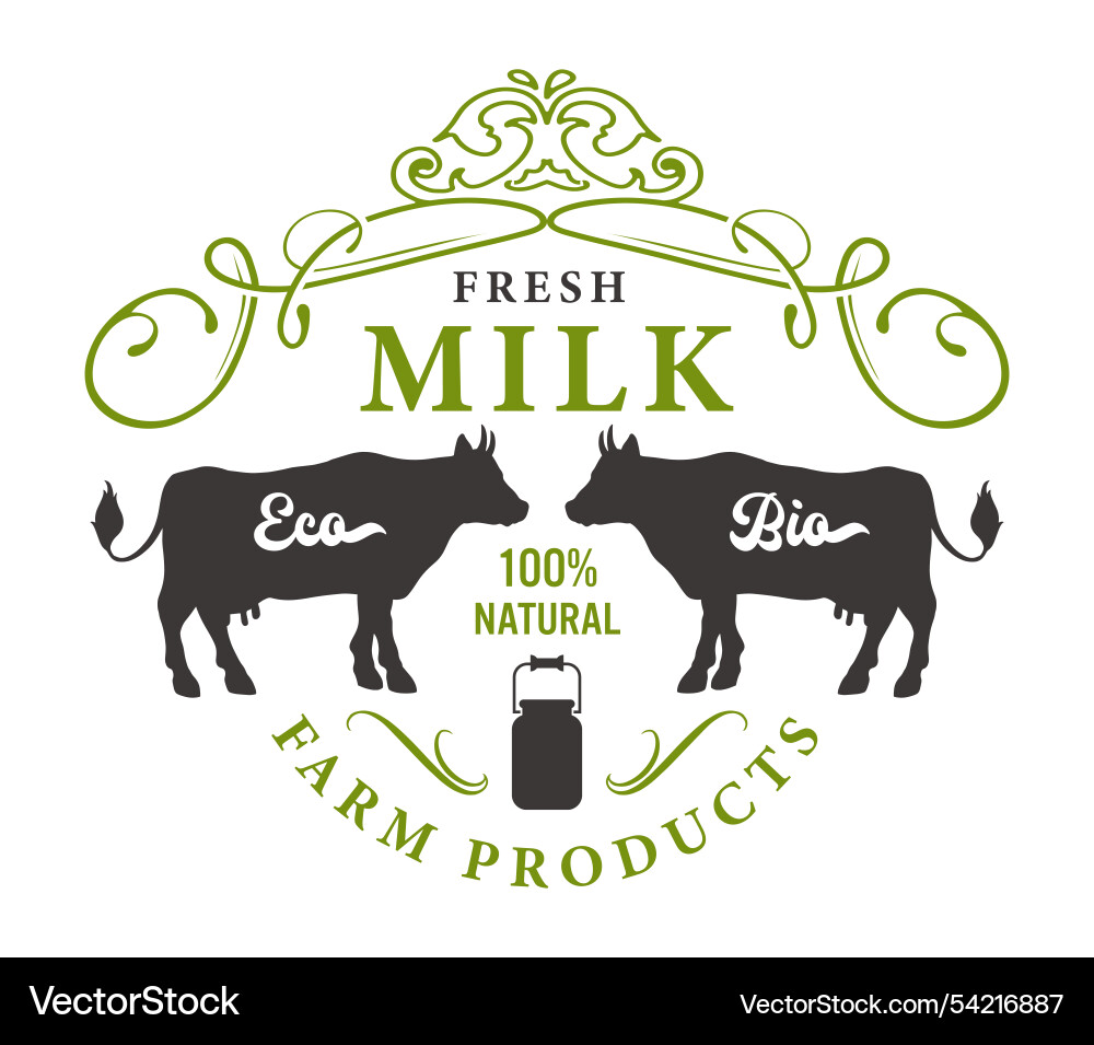 Organic farm fresh products logo Royalty Free Vector Image