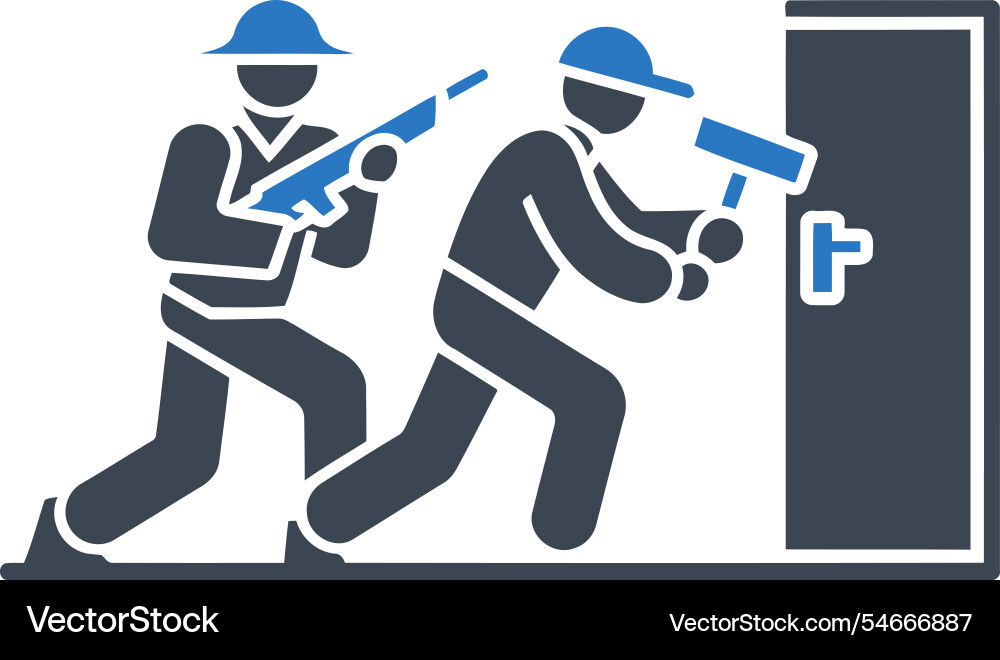 Police raid operation icon Royalty Free Vector Image