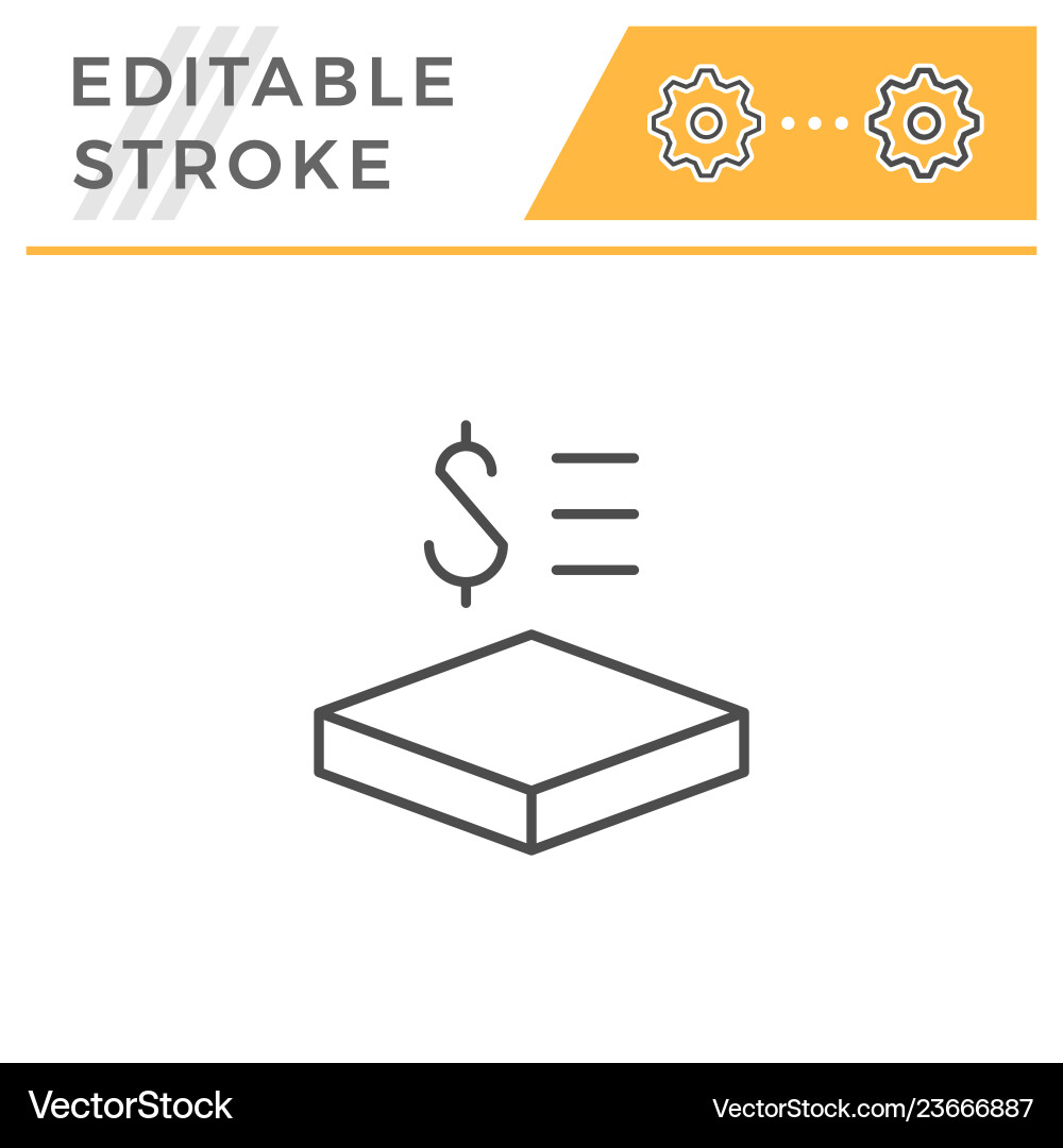 Price per square meter line icon Royalty Free Vector Image