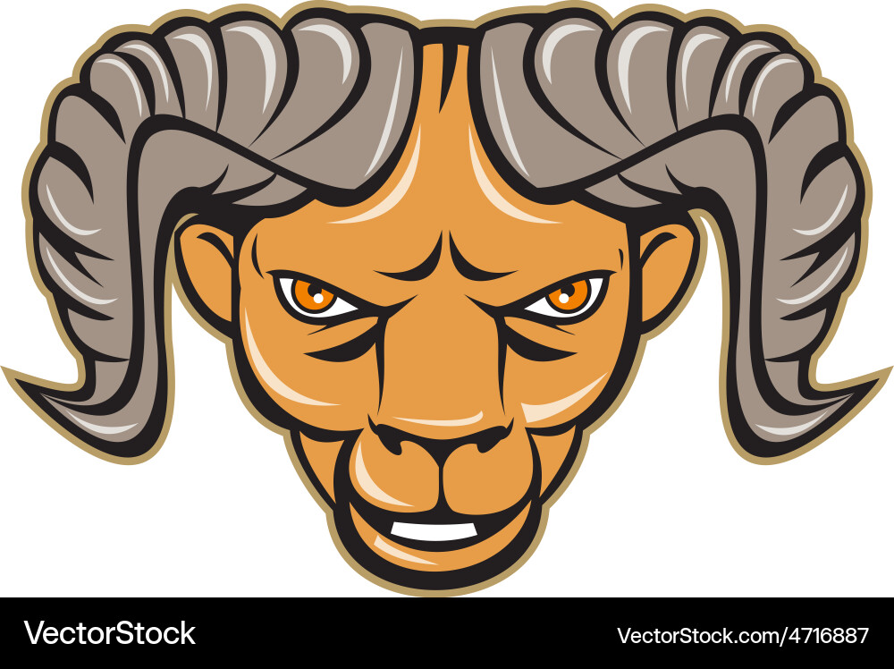 Ram head isolated cartoon Royalty Free Vector Image