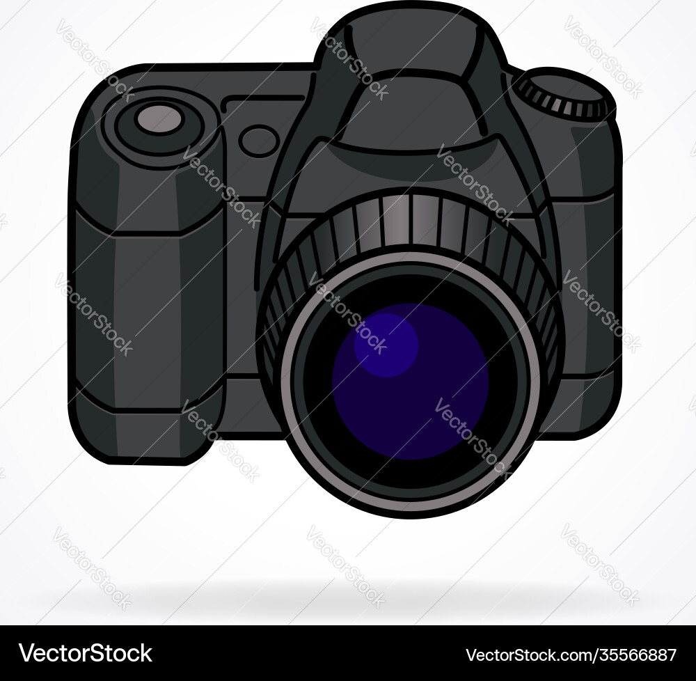 Simple cartoon dslr camera Royalty Free Vector Image