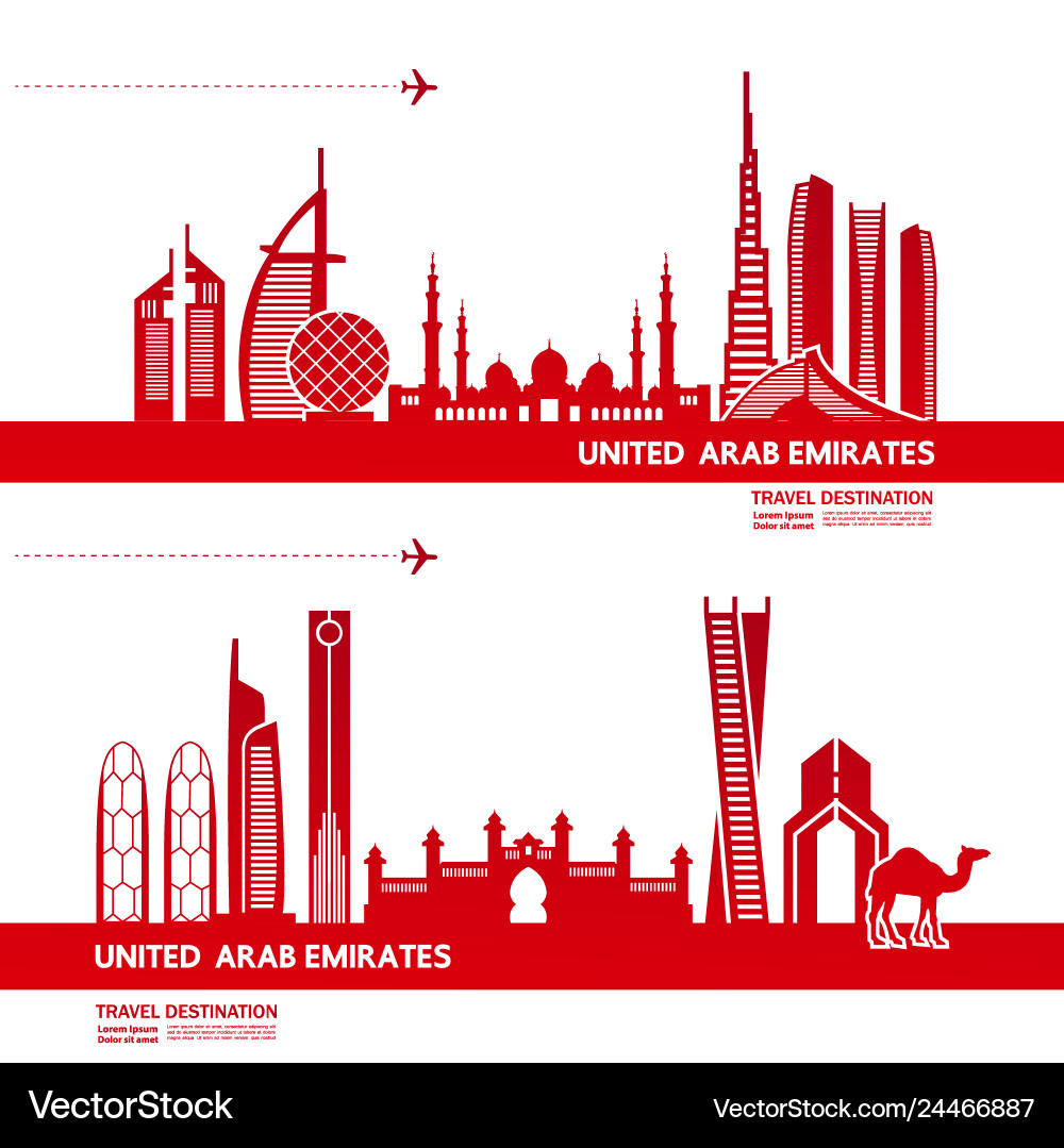 United arab emirates travel Royalty Free Vector Image