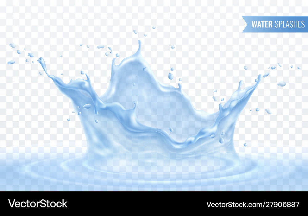 Water splash realistic composition Royalty Free Vector Image