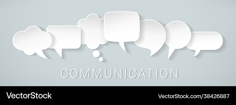 White icons communication concept - stock Vector Image