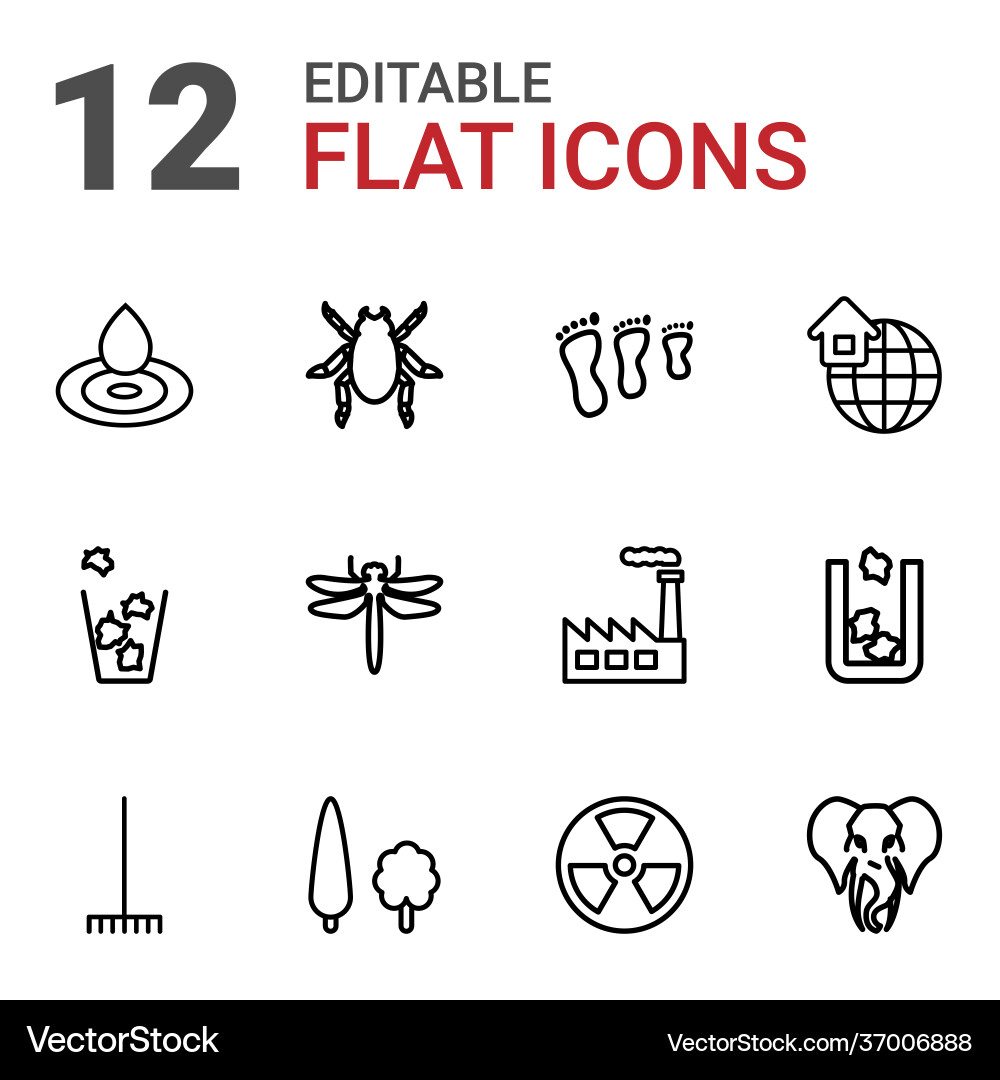 12 environment icons Royalty Free Vector Image