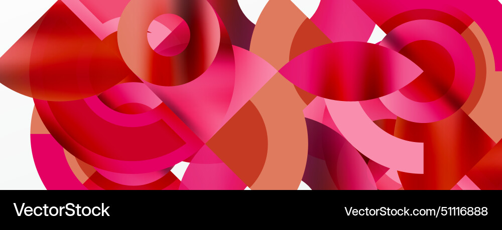 A vibrant display of pink and red circles Vector Image