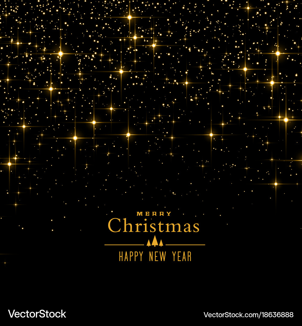 Black background with sparkles and glitter Vector Image