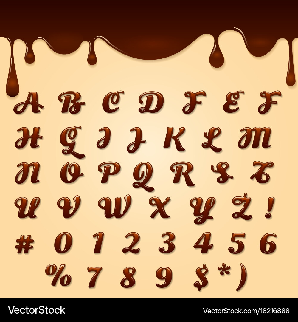 Chocolate made text Royalty Free Vector Image - VectorStock