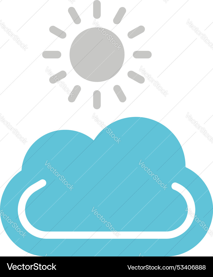 Cloud glyph two colour icon Royalty Free Vector Image