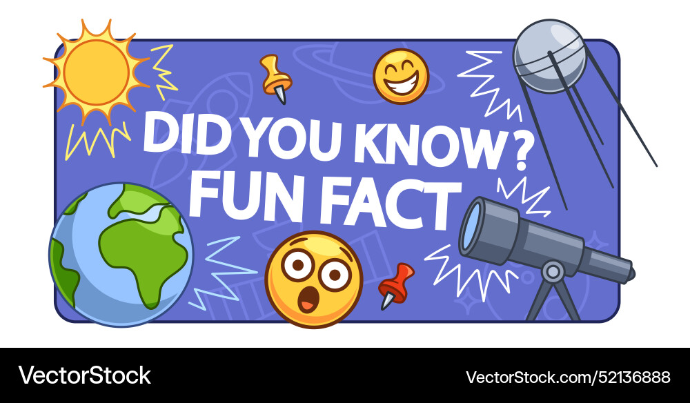 Colorful and engaging did you know fun fact Vector Image