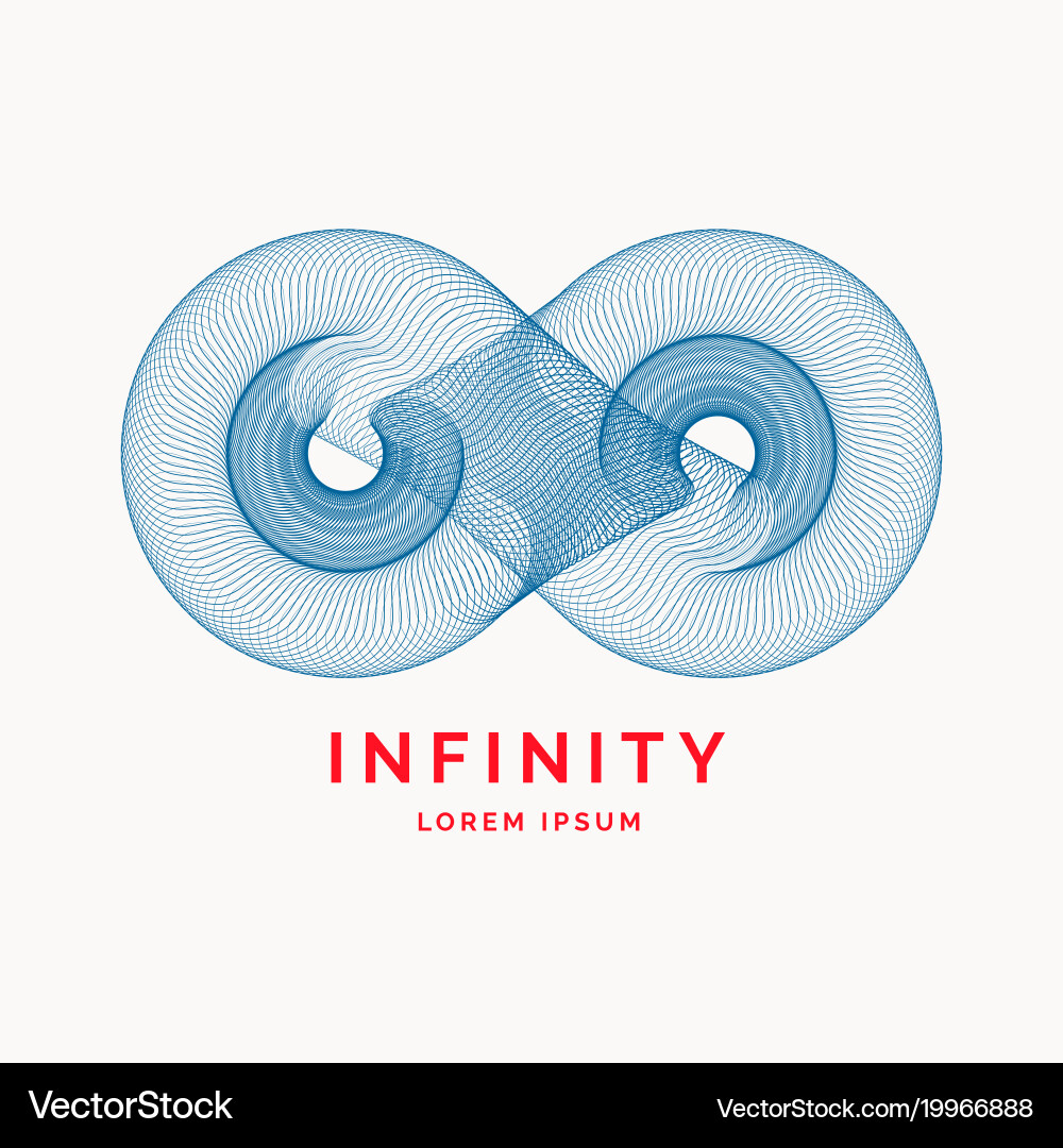 Dynamic waves form a sign of infinity Royalty Free Vector