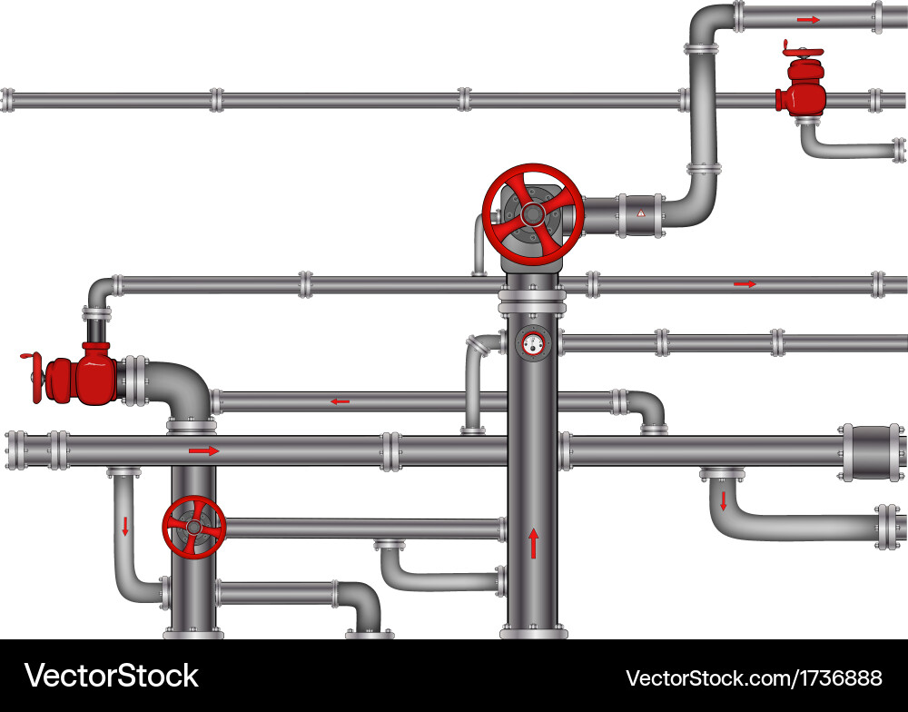 Industrial Pipe Network Royalty Free Vector Image