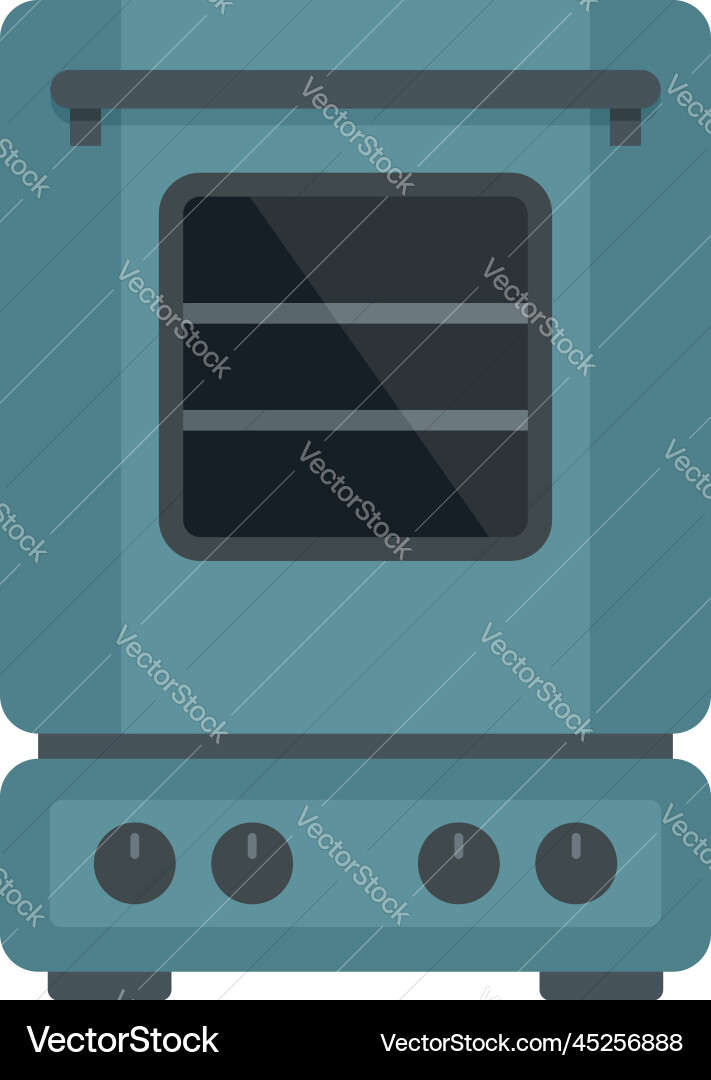 Inside con oven icon flat turbo fan Royalty Free Vector