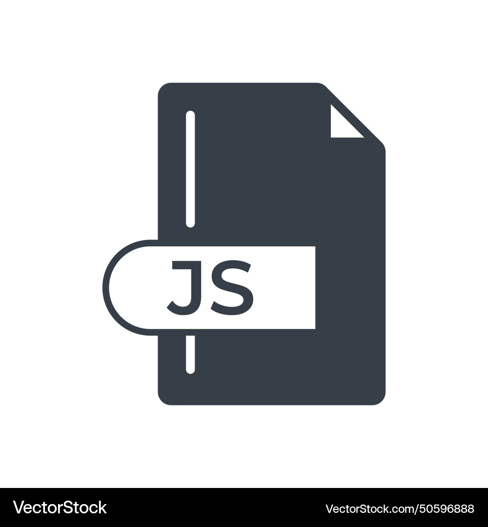 Js icon file format extension filled Royalty Free Vector