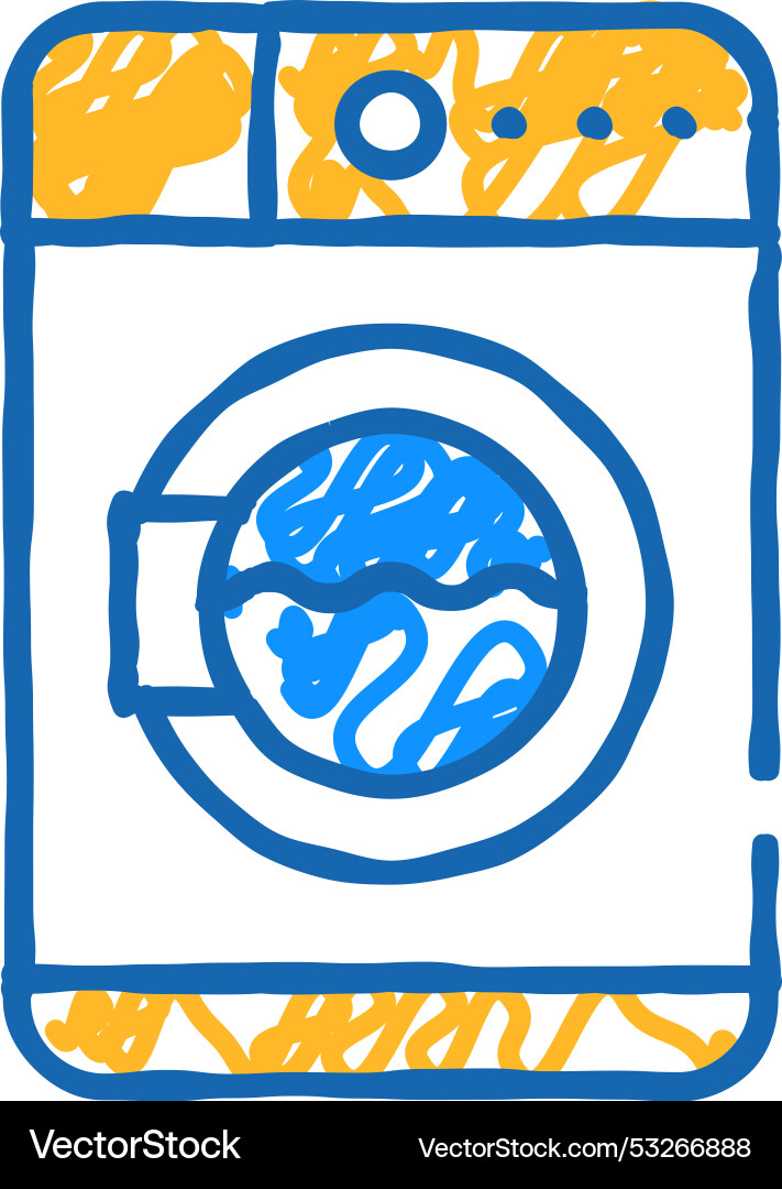 Laundry machine icon doodle Royalty Free Vector Image
