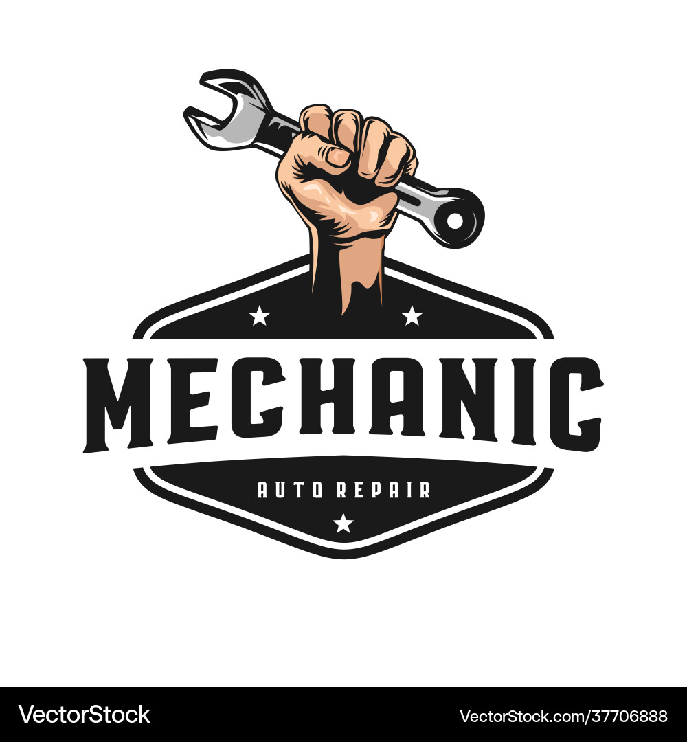 Mechanic logo Royalty Free Vector Image - VectorStock