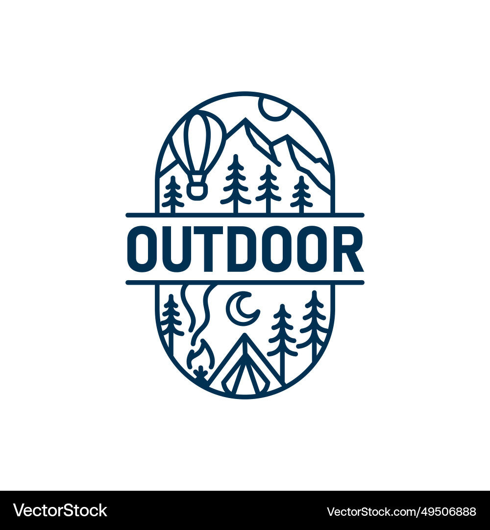 Outdoor line logo design template Royalty Free Vector Image