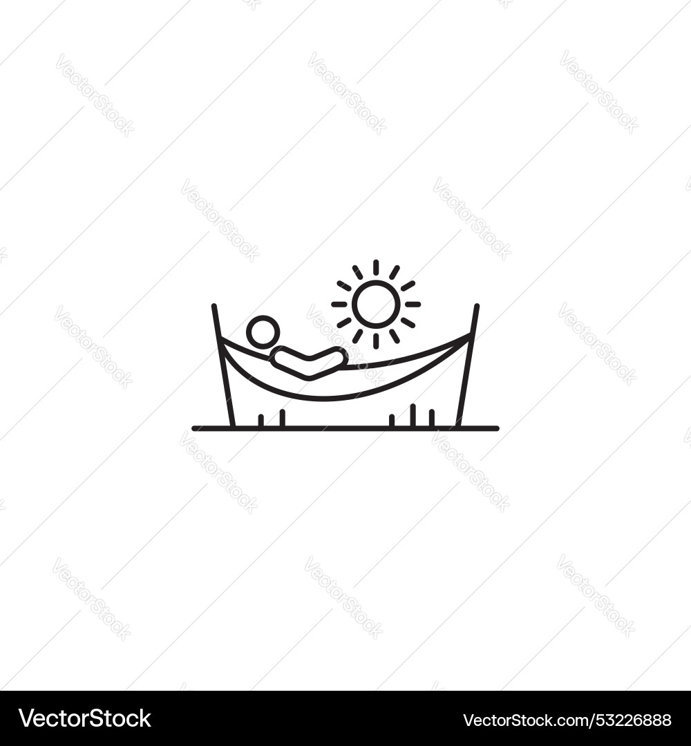 Person in hammock icon set weekend rest at beach Vector Image