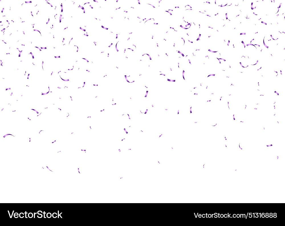Purple confetti falling paper ribbons isolated on Vector Image