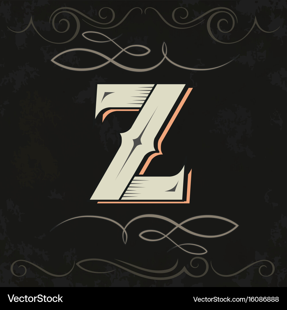 Retro style western letter design z Royalty Free Vector