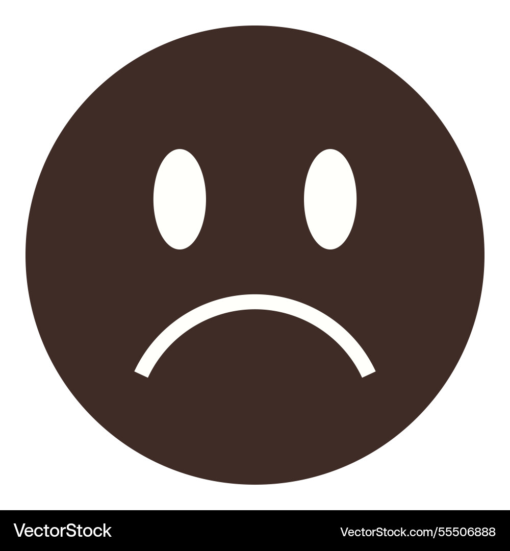 Sad face emoticon expressing emotions Royalty Free Vector