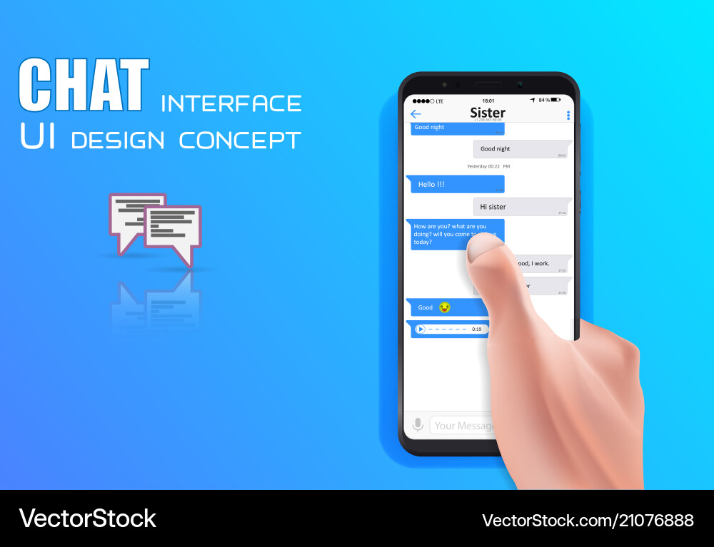 Sms messages sending window Royalty Free Vector Image