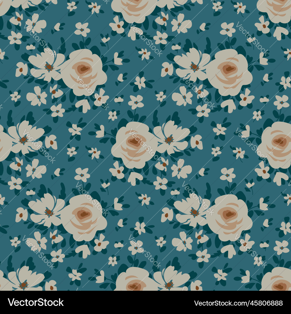 Trendy floral background with elegant small Vector Image