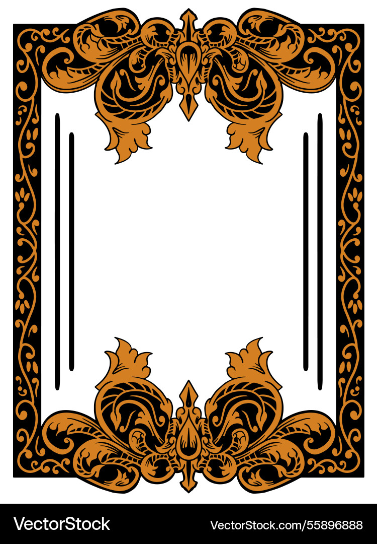 Vintage gold ornamental frame Royalty Free Vector Image