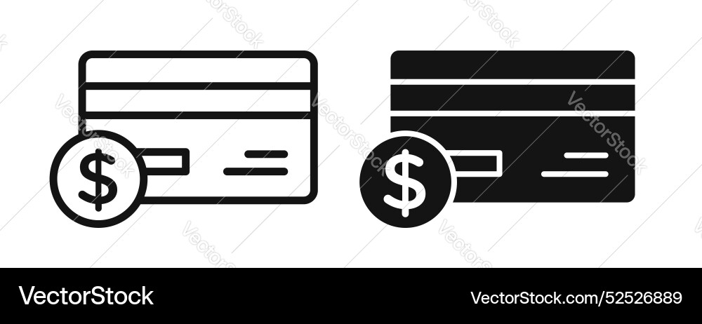 Annual fee thin line icon set Royalty Free Vector Image