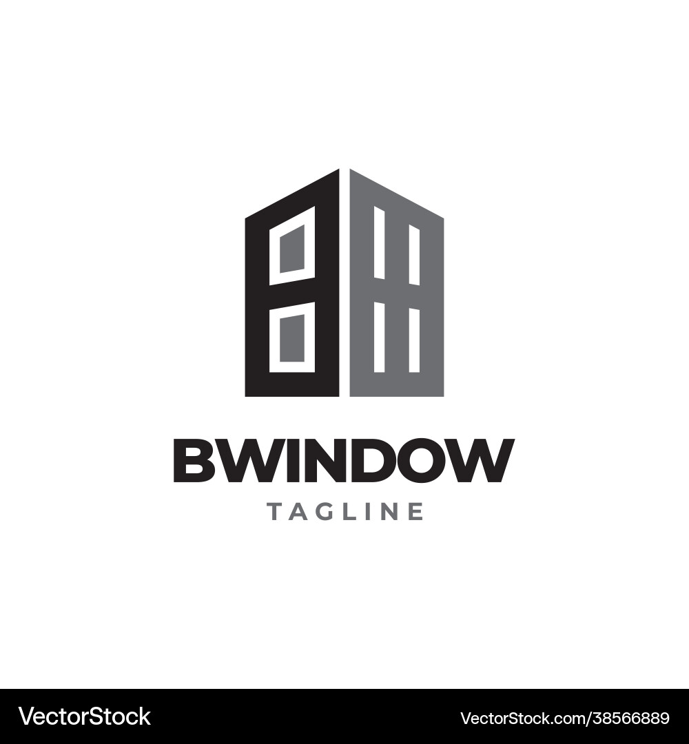 B window logo design Royalty Free Vector Image