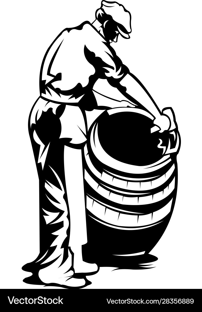Beer barrel outline and filled sign Royalty Free Vector