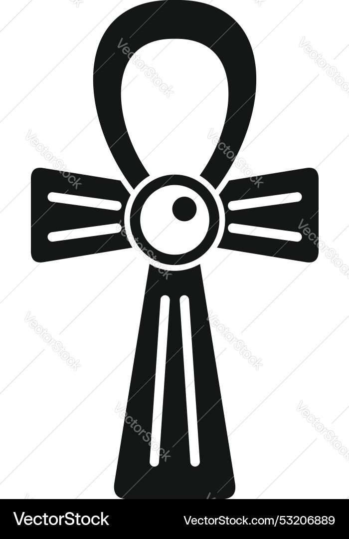 Black ankh cross icon representing eternal life Vector Image