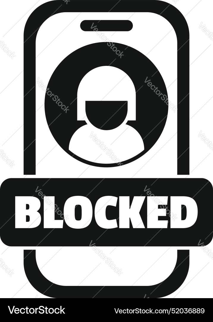 Blocked user on smartphone screen is being Vector Image