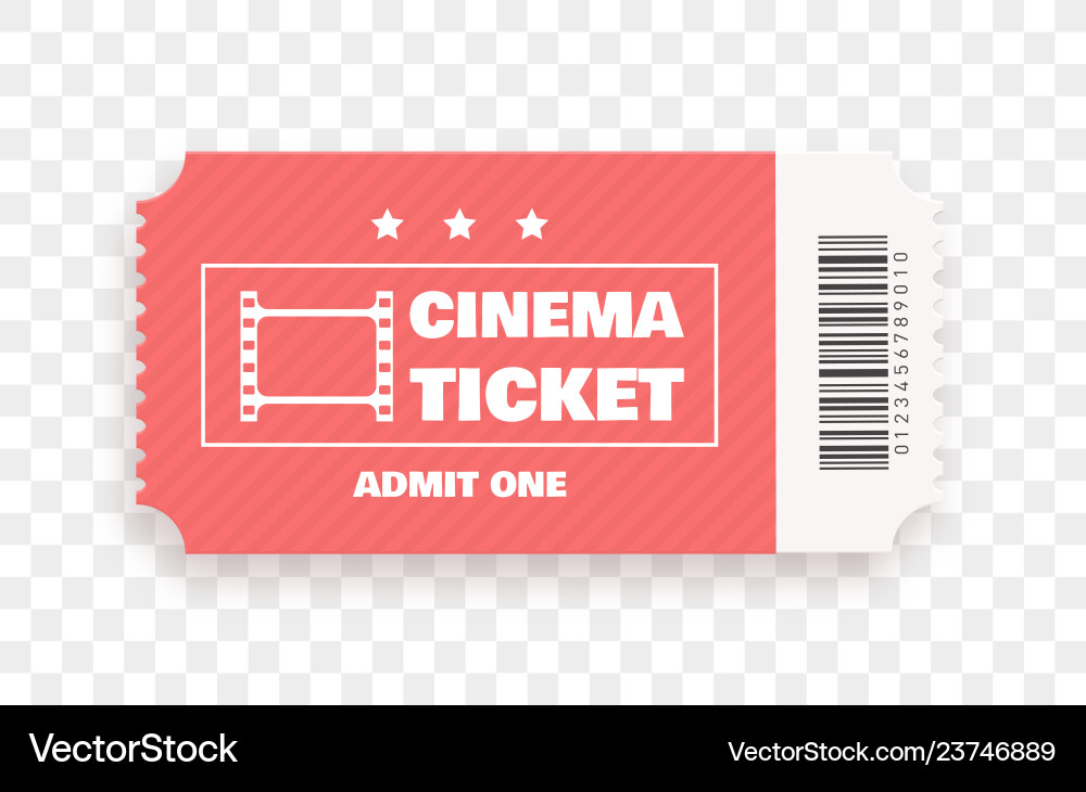 Cinema ticket isolated Royalty Free Vector Image