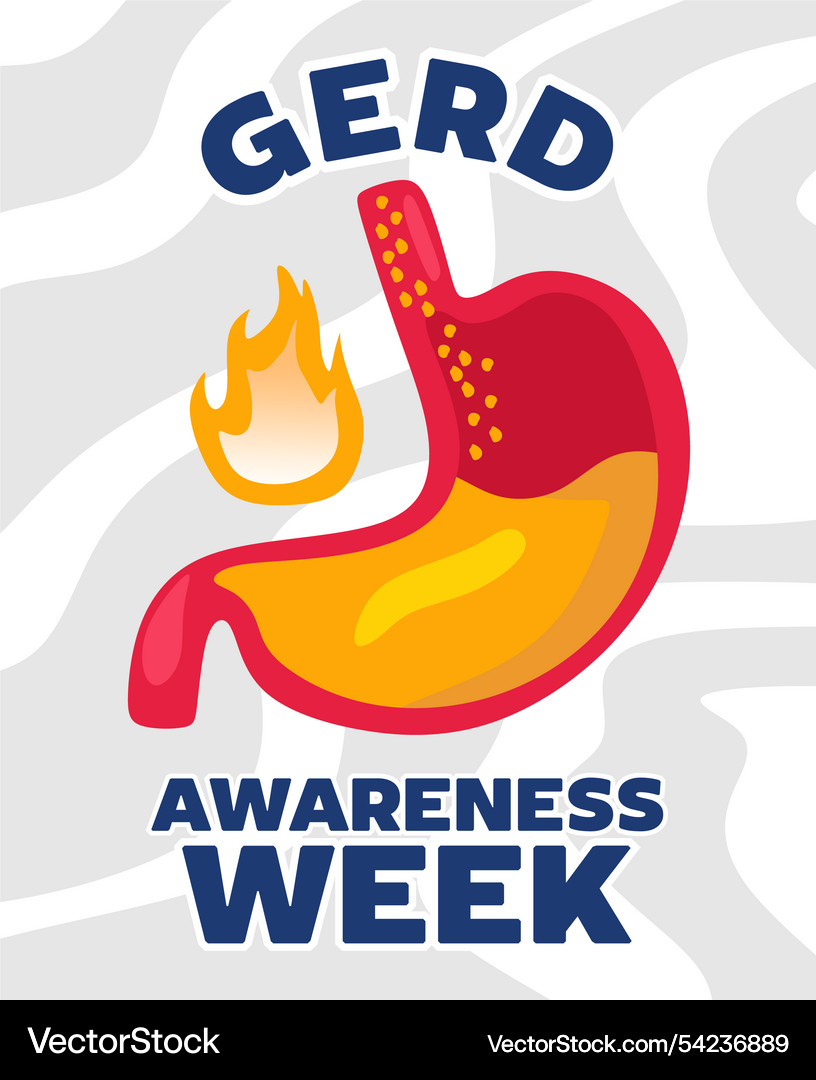 Gerd awareness week for all sufferers Royalty Free Vector