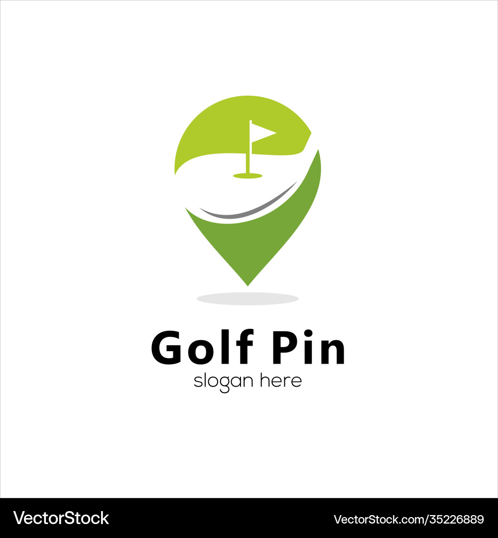 Golf Pin Icon - Location & Flag Royalty Free Vector