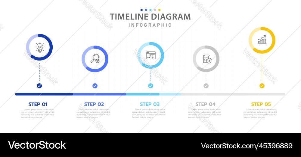 Infographic 5 steps roadmap timeline percent chart