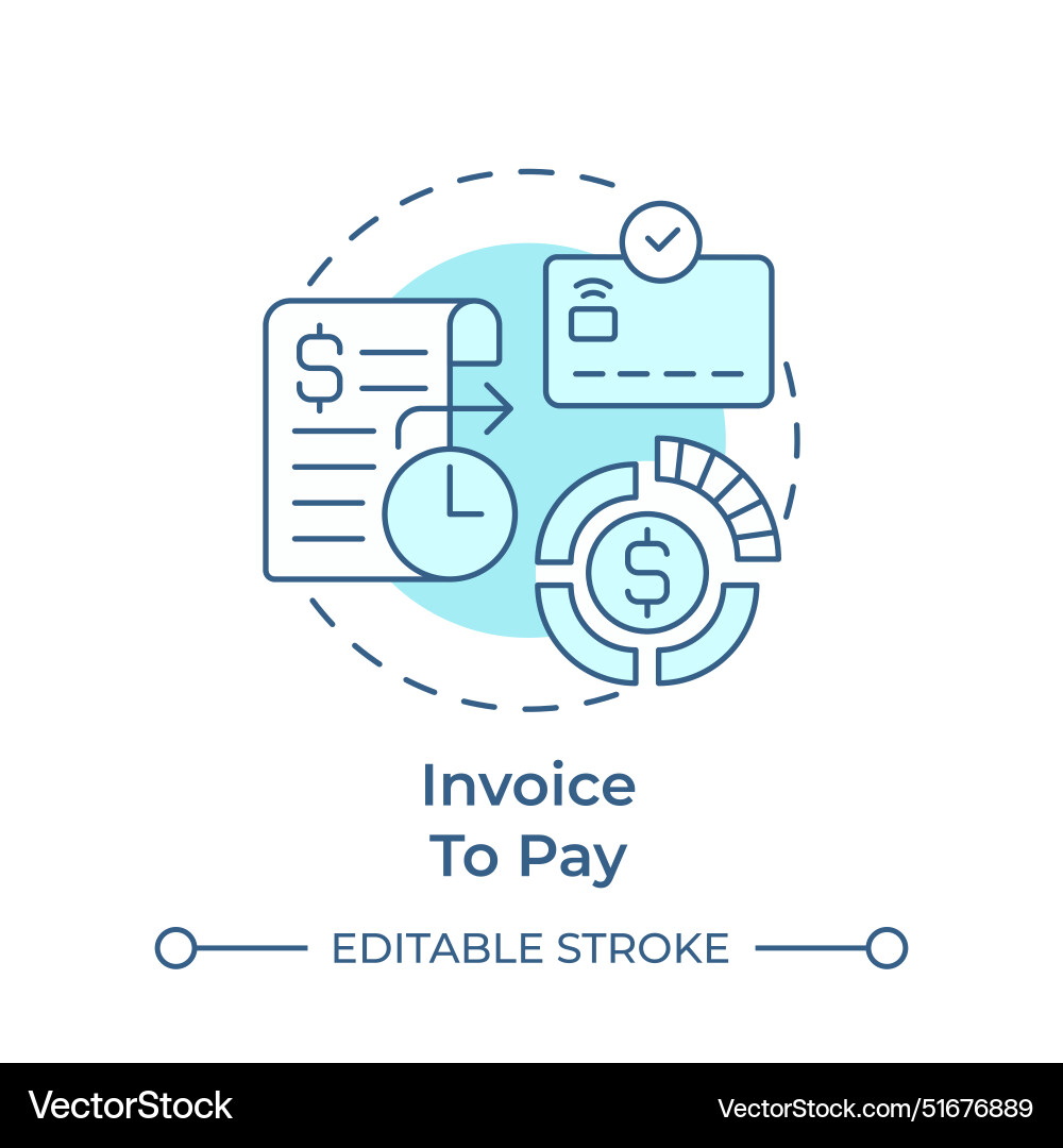 Invoice to pay soft blue concept icon Royalty Free Vector