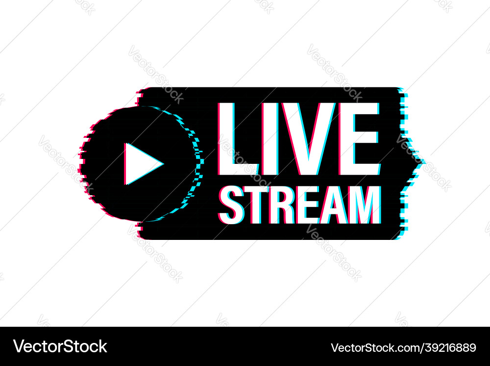 Live Streaming Logo Element - Glitch – Royalty-Free Vector | VectorStock