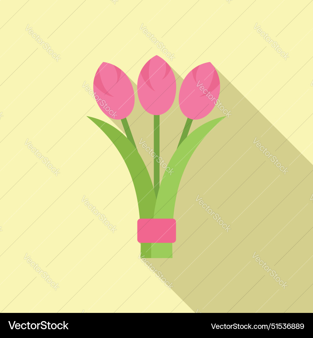 Pink tulips bouquet spring symbol Royalty Free Vector Image