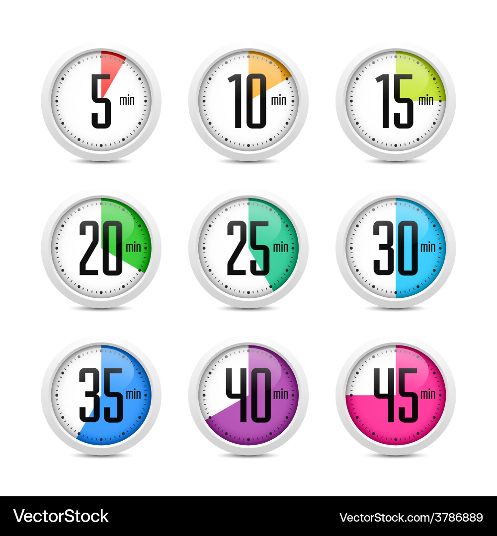 Set of timers Royalty Free Vector Image - VectorStock