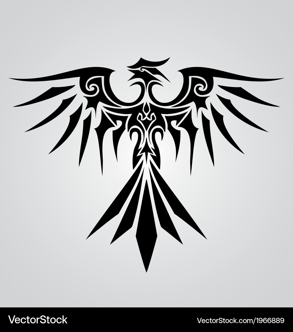 Tribal phoenix bird Royalty Free Vector Image - VectorStock