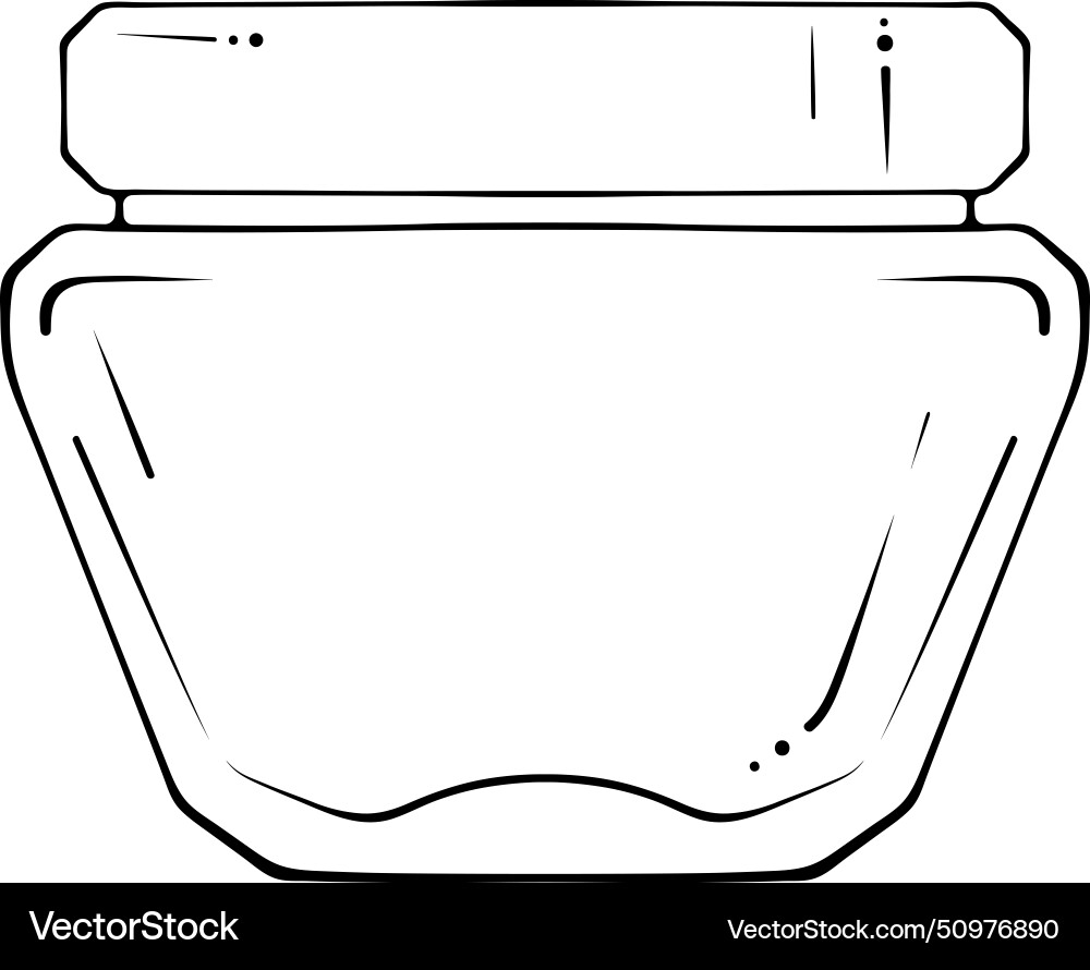 Cream jar line art Royalty Free Vector Image - VectorStock
