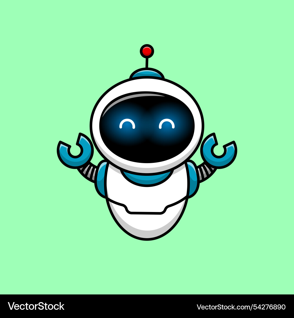 Cute robot cartoon Royalty Free Vector Image - VectorStock