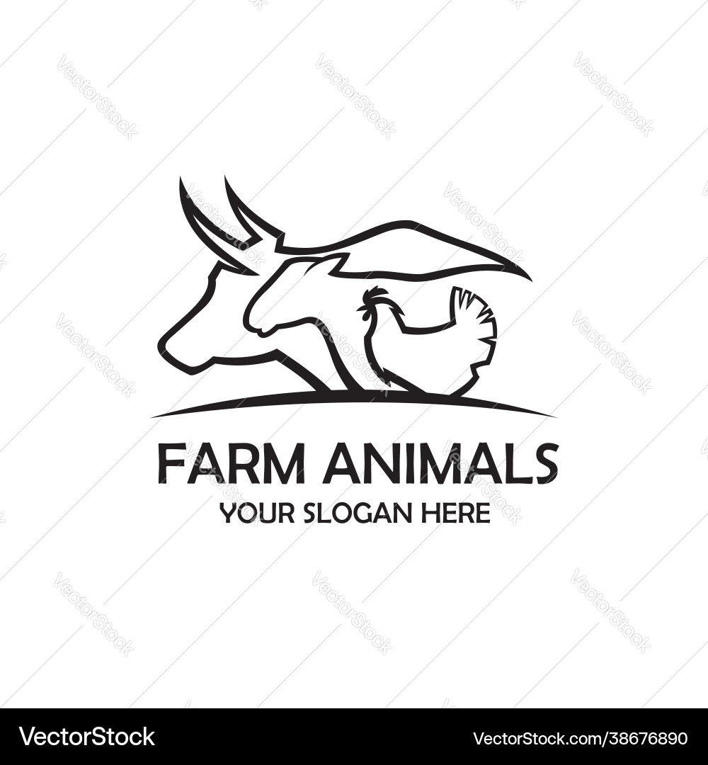 Farm Animal Label Set Royalty Free Vector Image