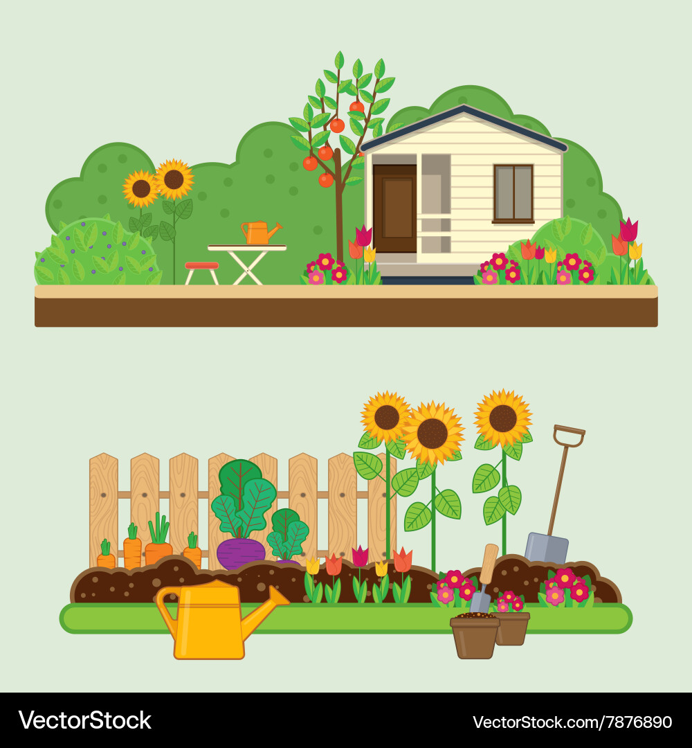 Gardening set Royalty Free Vector Image - VectorStock